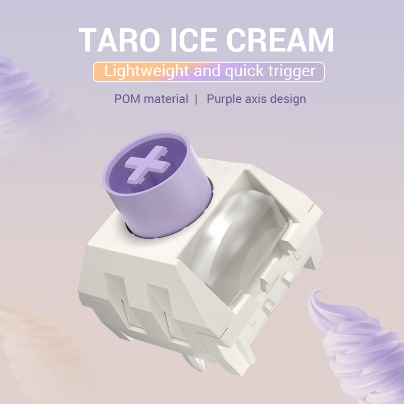 Kailh BOX Taro Ice Cream Switch Pro - Fast Silver All-POM Quick-Trigge